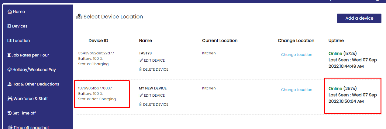 Device Features – Employee Attendance Tracking